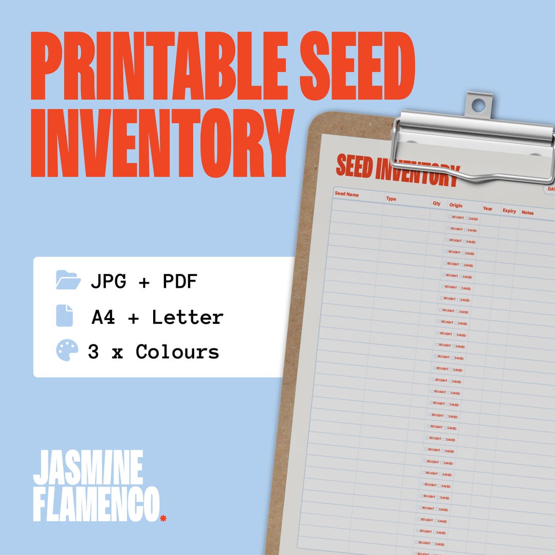 Seed Inventory Printable • A4 Garden Seed Tracker Sheet • PDF Garden ...