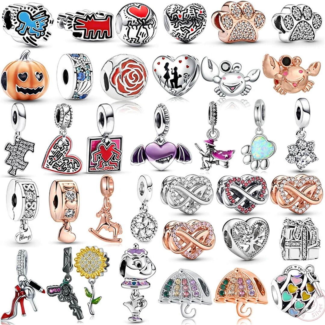 925 Sterling Silver Charms for Pandora Bracelet, Fits Europe Snake ...