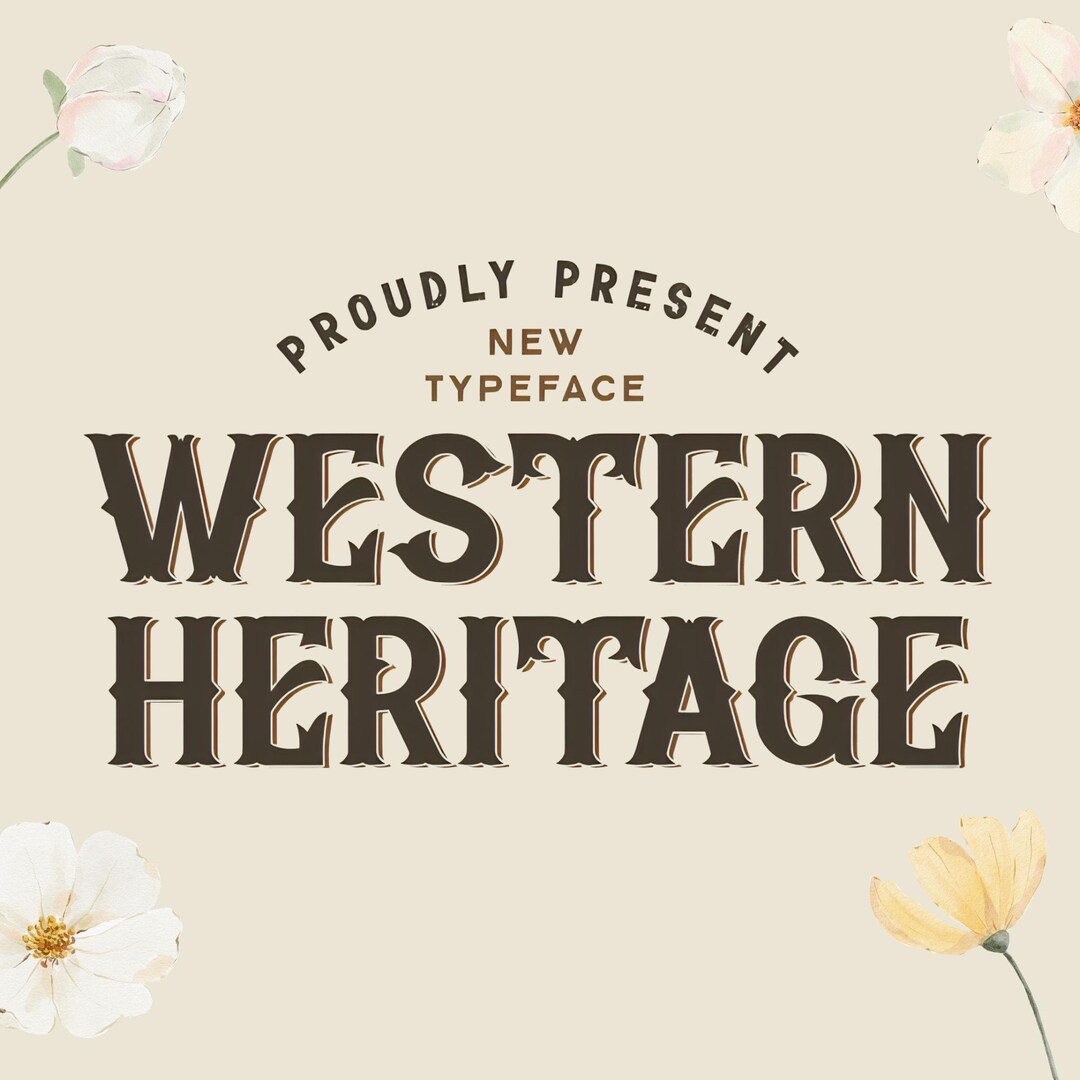 Western Heritage Font, Fonts for Canva, Handwritten Font Svg, Cursive ...