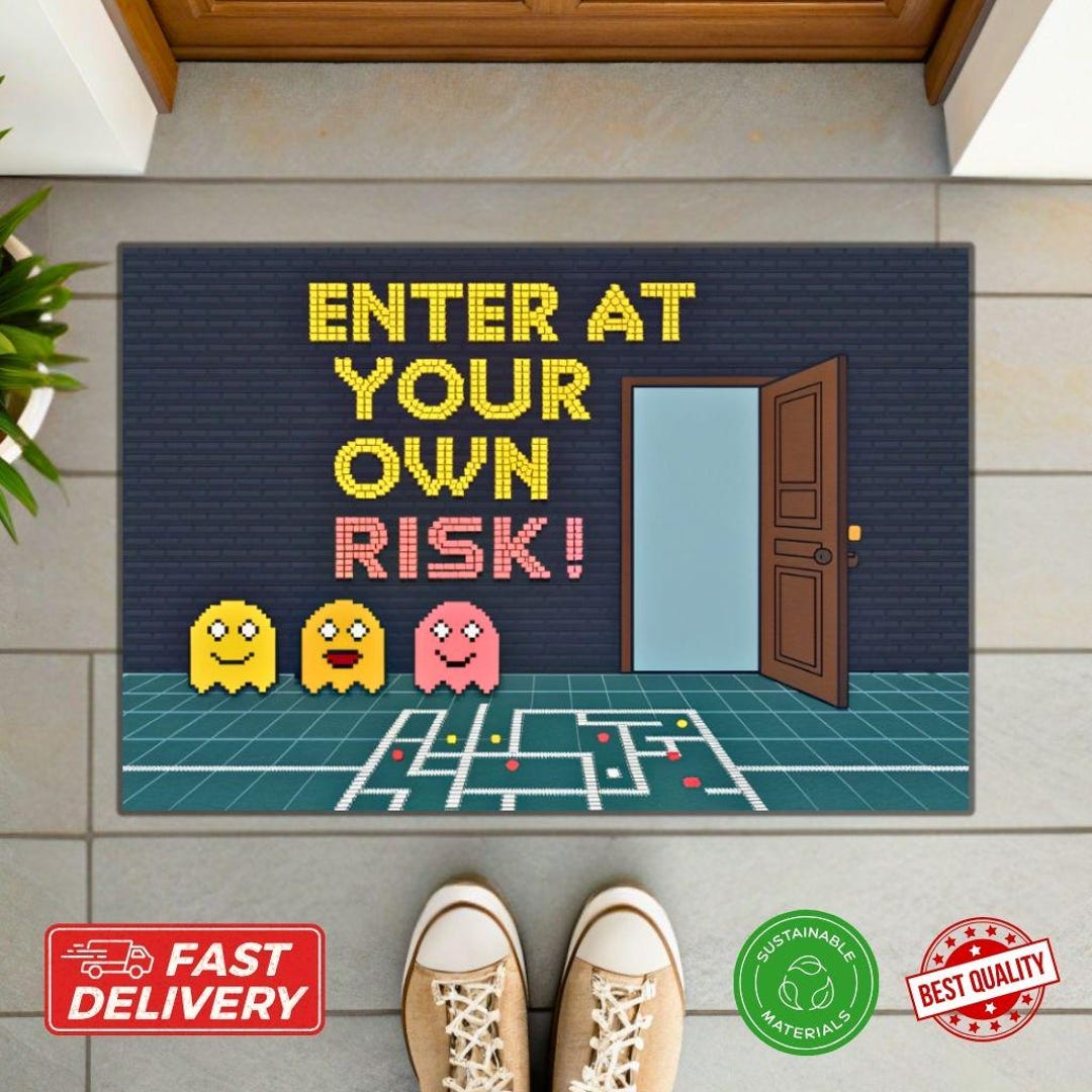 Pixel Maze Doormat – Retro Arcade Gamer Welcome Mat, Classic Maze ...