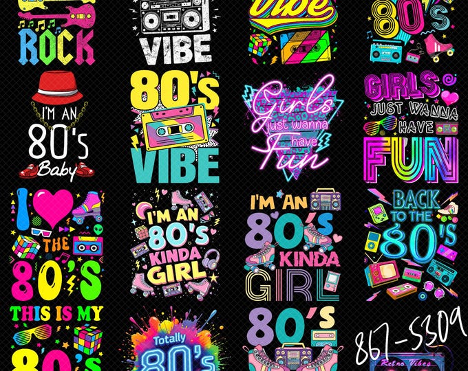 Retro 80s 90s Vibe PNG, Vintage Neon Aesthetic Design, Back to the 80s ...