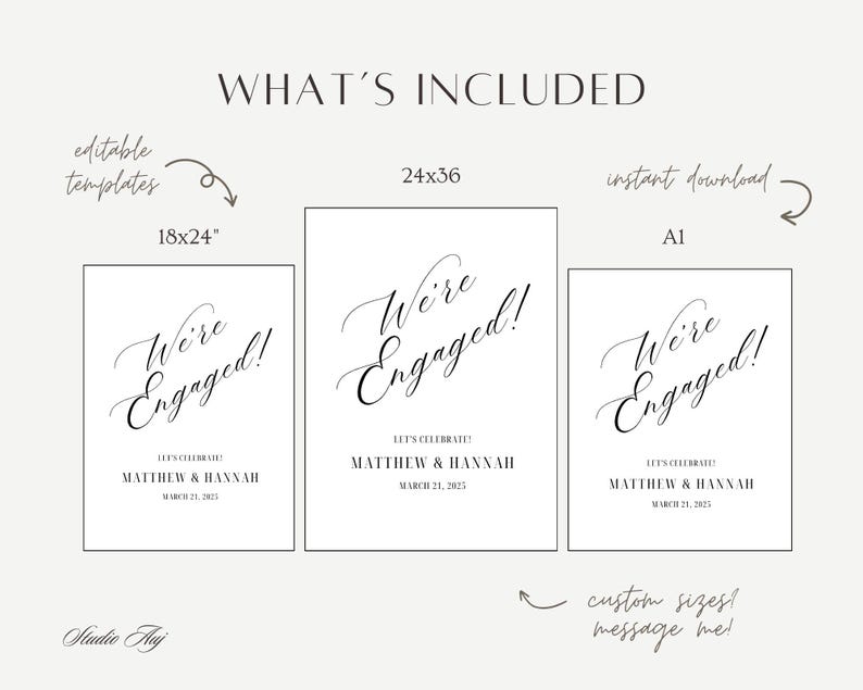 Engagement Party Welcome Sign: Modern Personalized Decor (digital ...