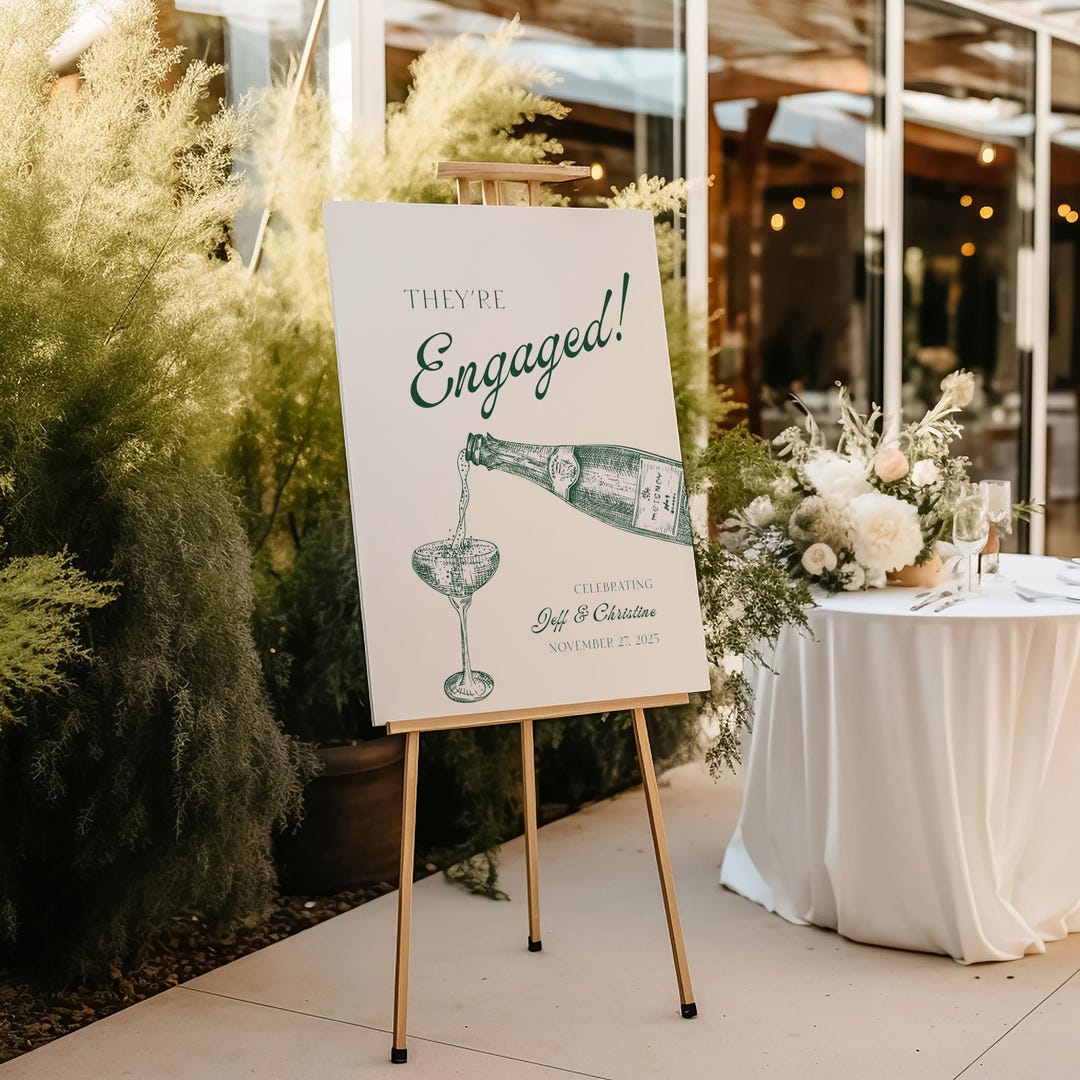 Elegant Engagement Party Sign Template: Customizable Canva Design ...