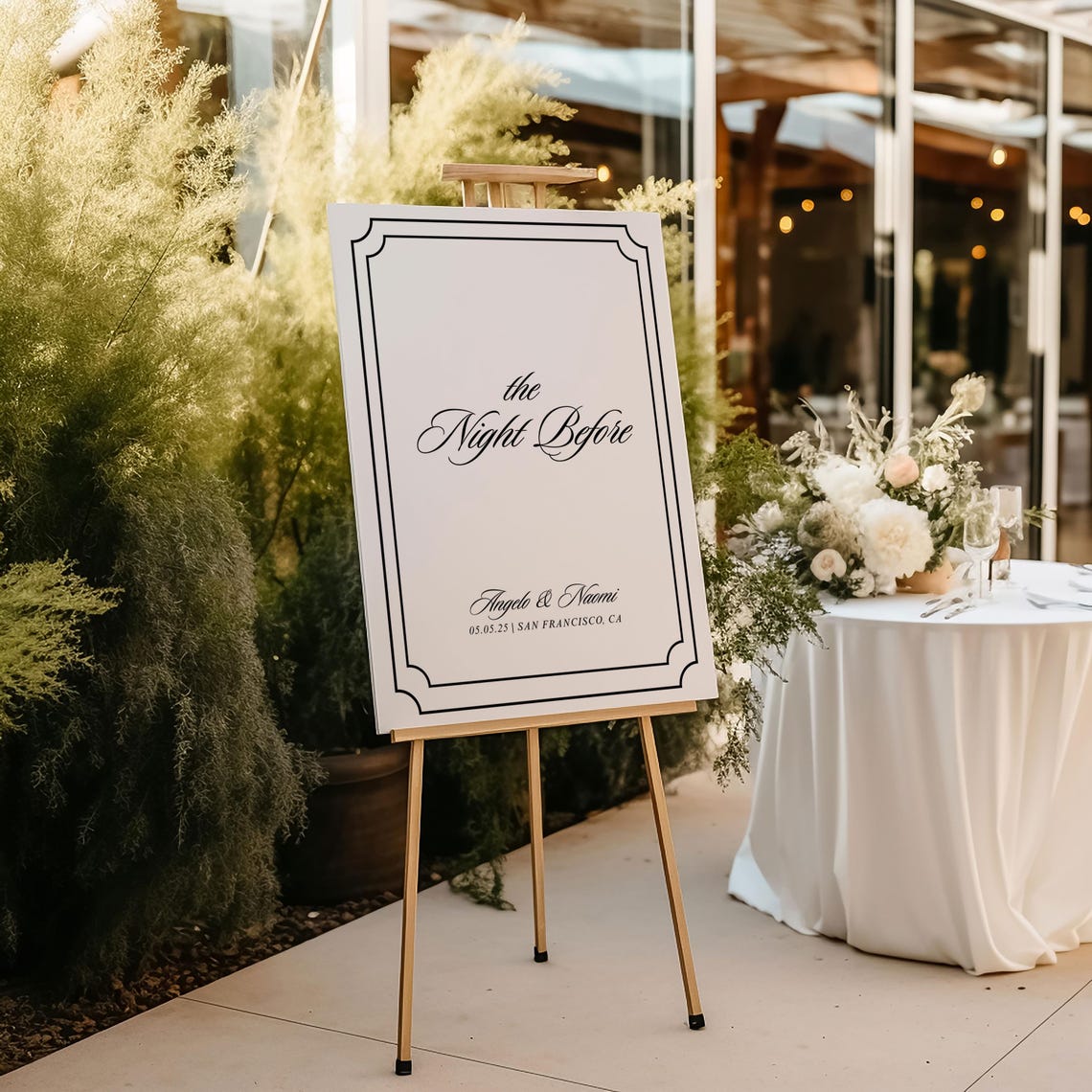 Rehearsal Dinner Welcome Sign Template: Modern Minimalist Design ...