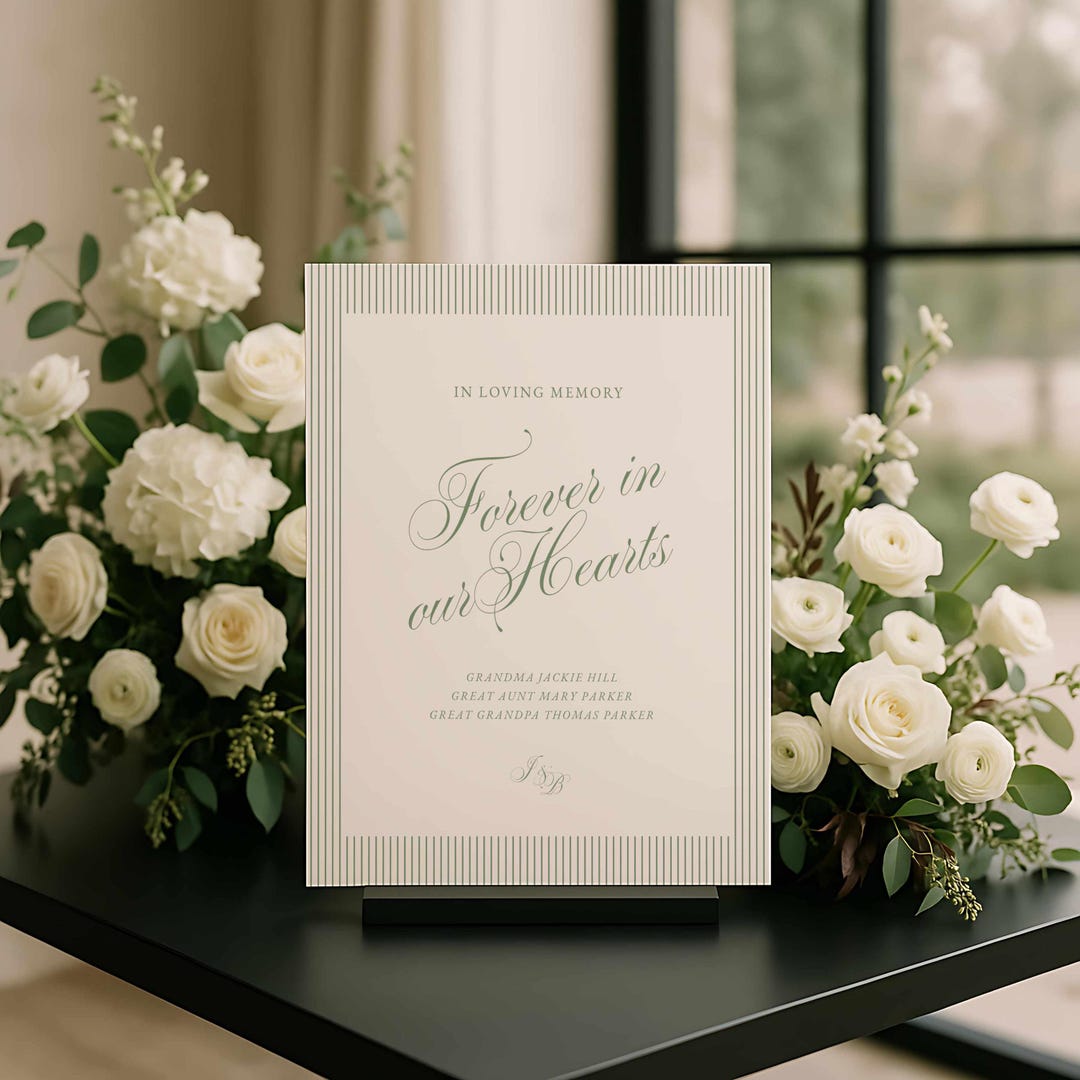 Elegant in Loving Memory Sign Template, Editable Wedding Memorial Canva ...