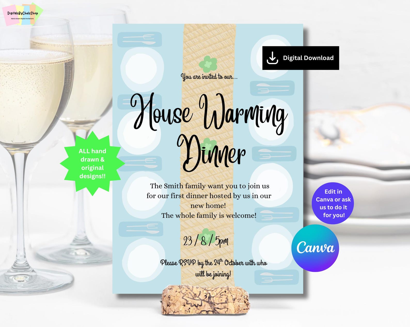 Housewarming Digital Invitation, House, Warming, Dinner, Lunch ...