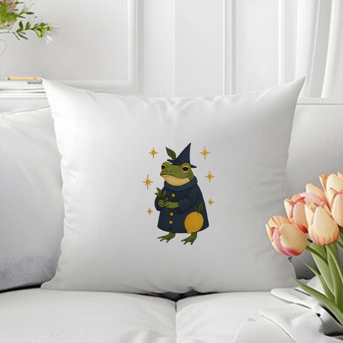 Frog Wizard Embroidery File Cute Witchy Toad Design Magical Forest ...
