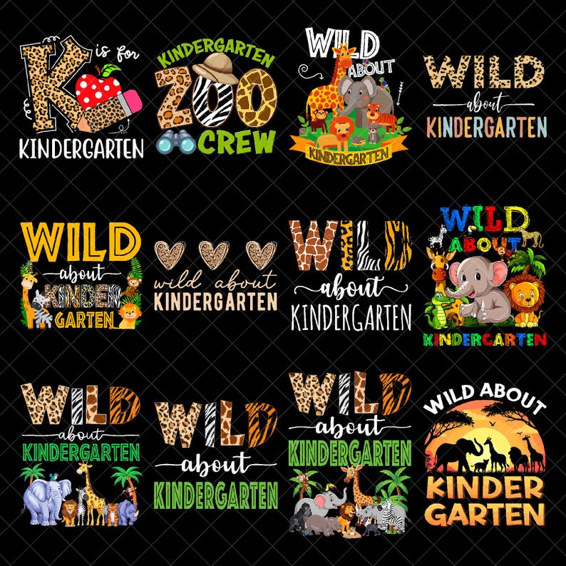 Wild About Kindergarten Png Bundle, Teacher Png, Leopard Back to School ...