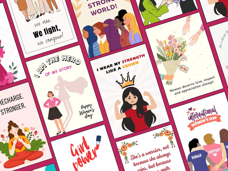 Printable Women's Day Empowerment Cards (PDF) - Etsy
