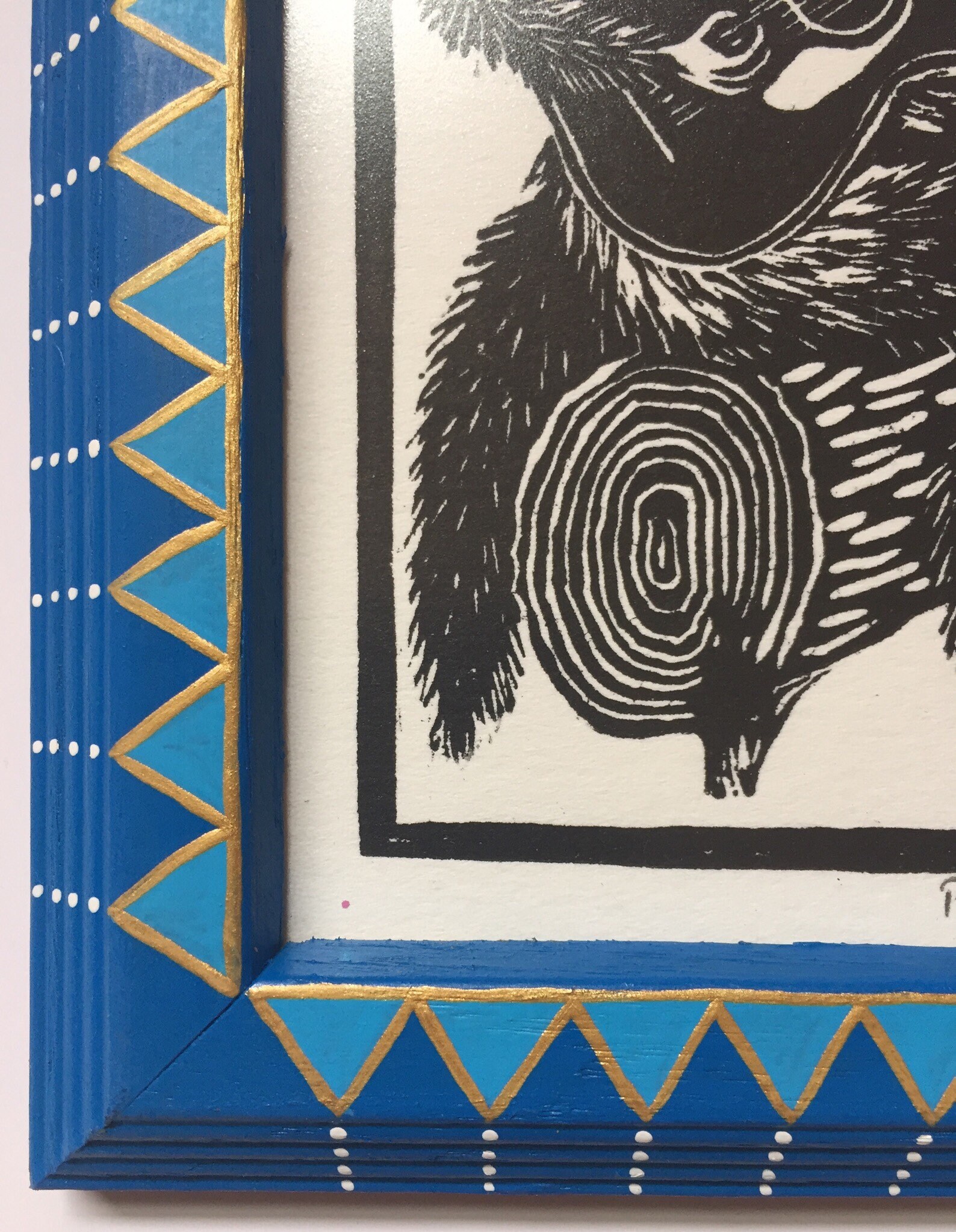 Fox Playing Guitar Linocut Print in Decorated Frame - Etsy