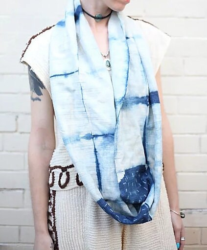 Shibori Indigo Deep Waters Palette Circle Scarf - Etsy