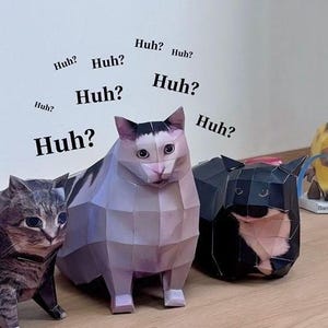 3D Papercraft Meme Cats - Etsy