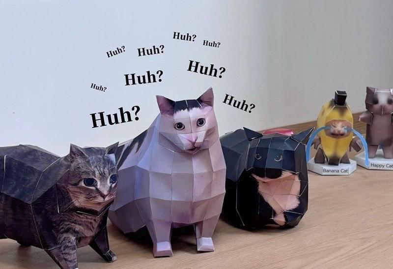 3D Papercraft Meme Cats - Etsy