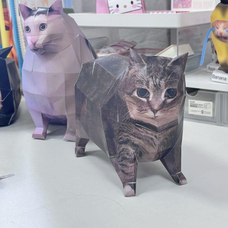 3D Papercraft Meme Cats - Etsy Canada