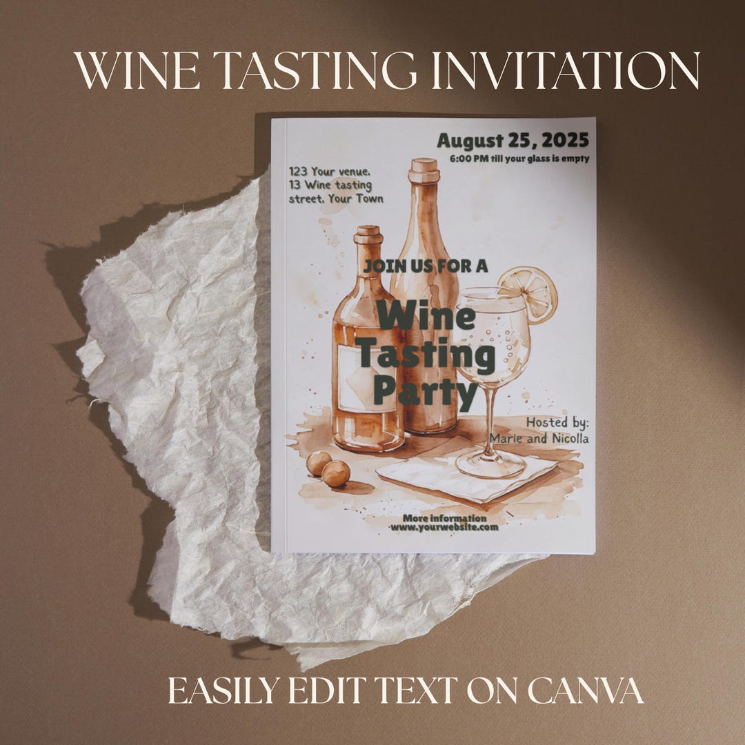 Editable Wine Tasting Invitation With Bonus Wine List and Score Sheet ...