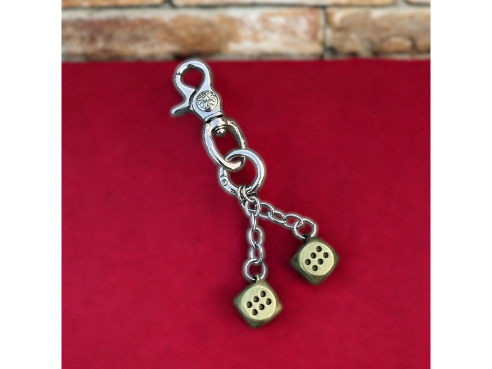 Y2k Punk Dice Keychain, Floral Dice Pendant, Metal Key Ring, Bag ...