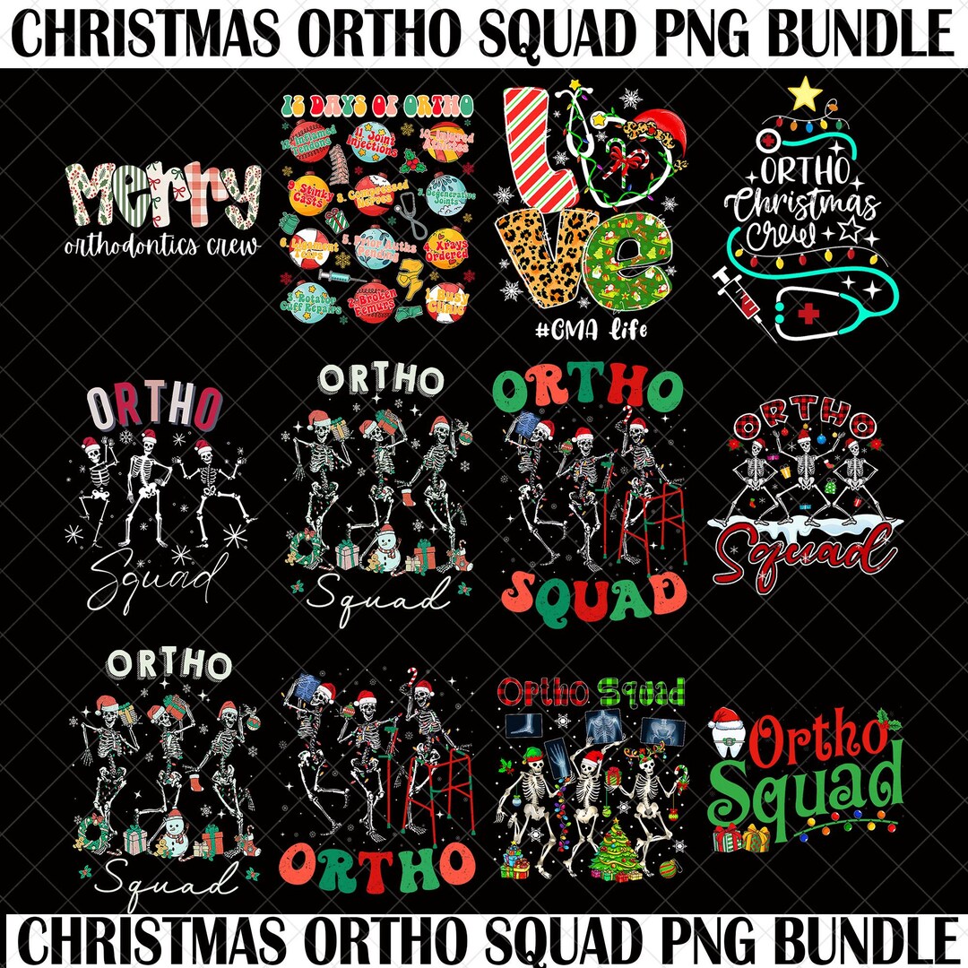 Christmas Ortho Squad PNG Bundle, Orthodontic Christmas PNG, Dental ...