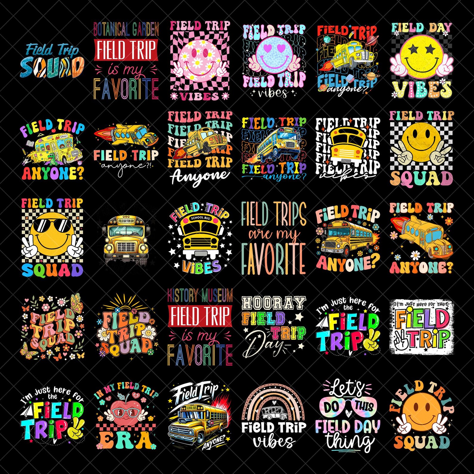 School Field Trip Anyone Bundle, Field Day 2025 Png, School Bus Png ...