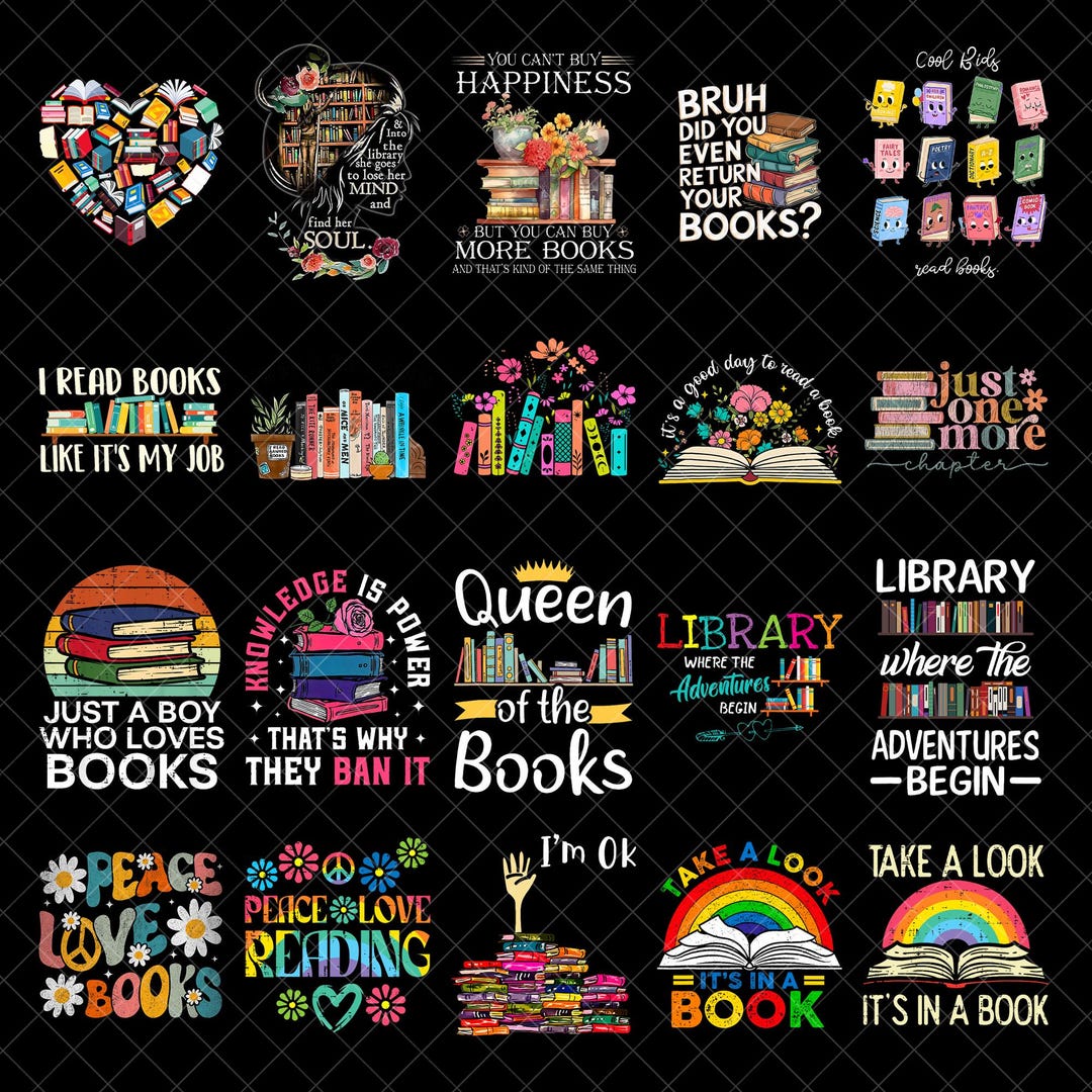 Librarian Png Bundle, Book Quotes Svg, Librarian Png, Bookworm ...