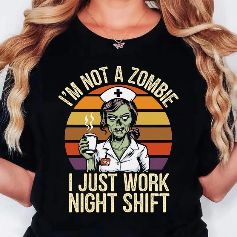 Night Shift Nurse Skeleton Png Bundle, Preppy Spooky Season Design ...