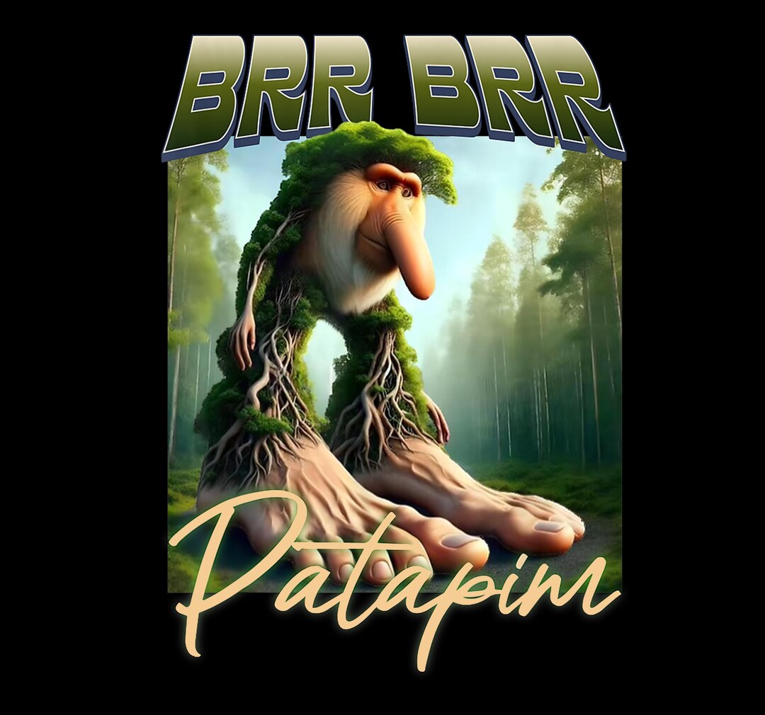 Brr Brr Patapim Italian Brainrot Meme Forest Monkey Bootleg PNG ...