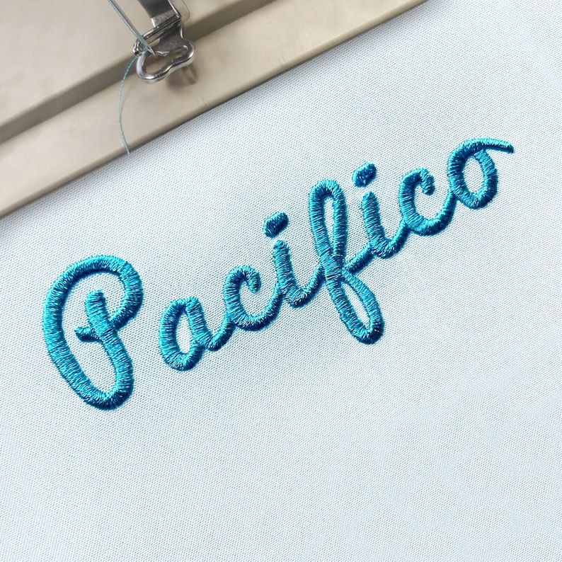 Pacifico Embroidery Font, Cursive Embroidery Font, BX Font, Mini ...