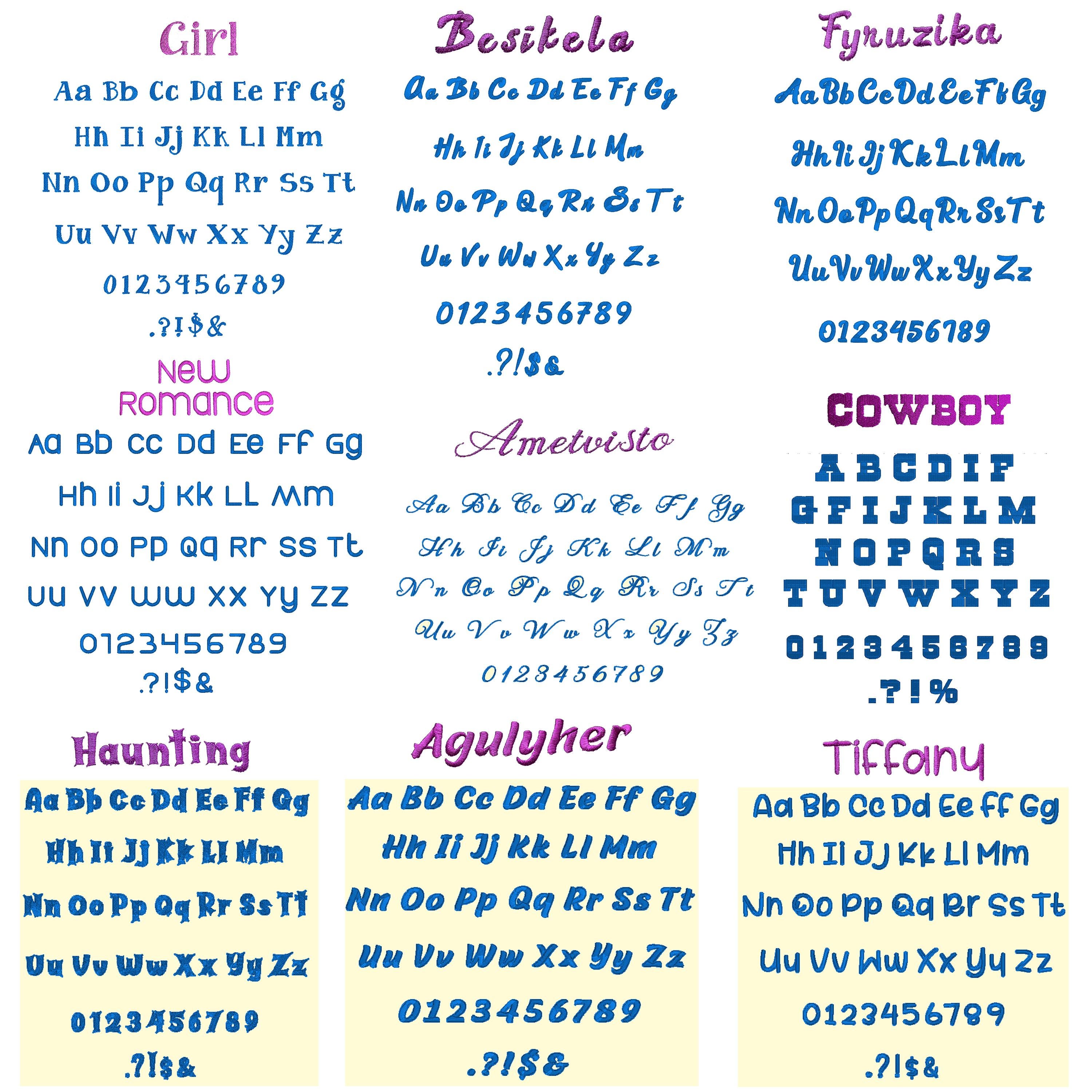 BX Embroidery Fonts Bundle, 75 BX Fonts, Embrilliance BX Fonts, Machine ...