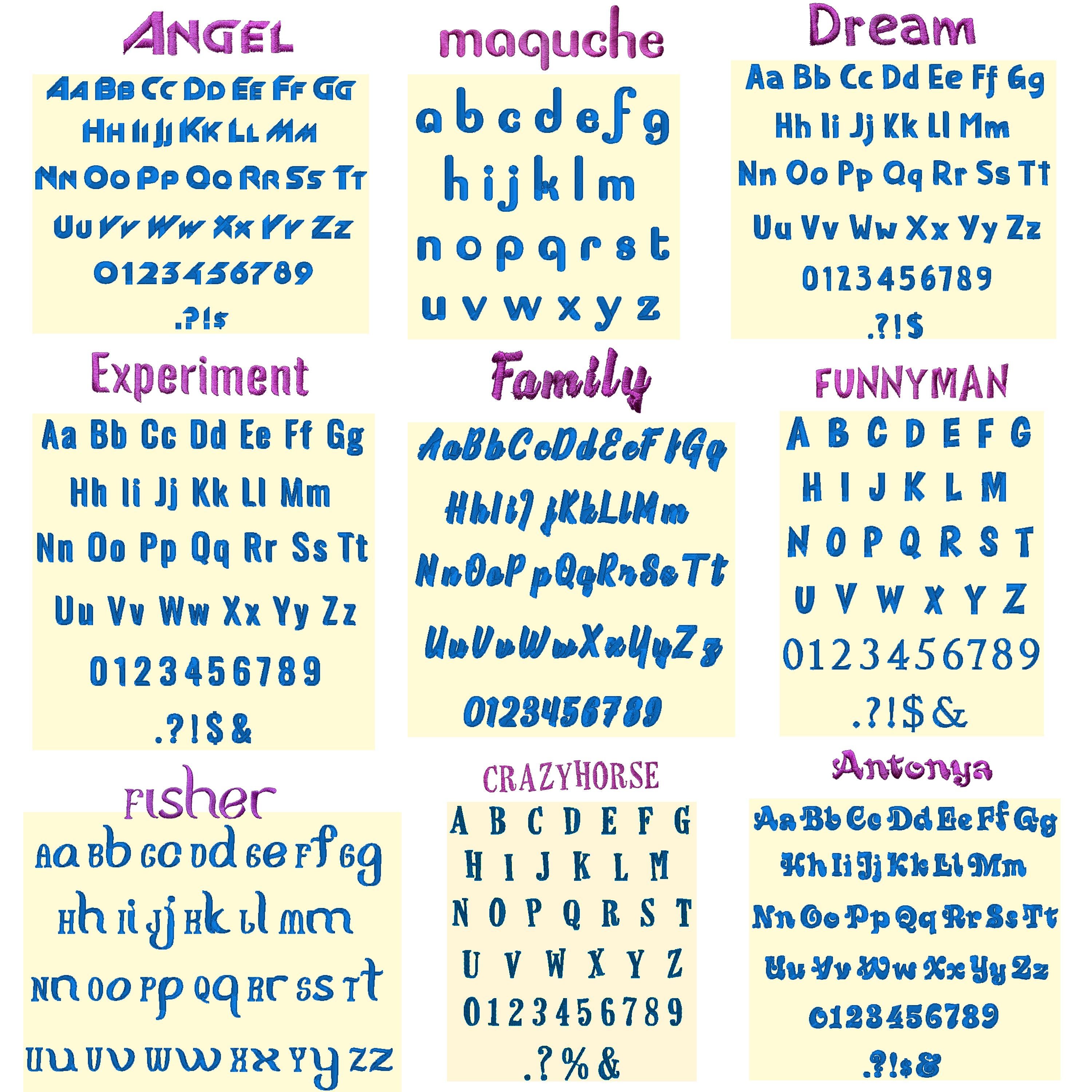BX Embroidery Fonts Bundle, 75 BX Fonts, Embrilliance BX Fonts, Machine ...