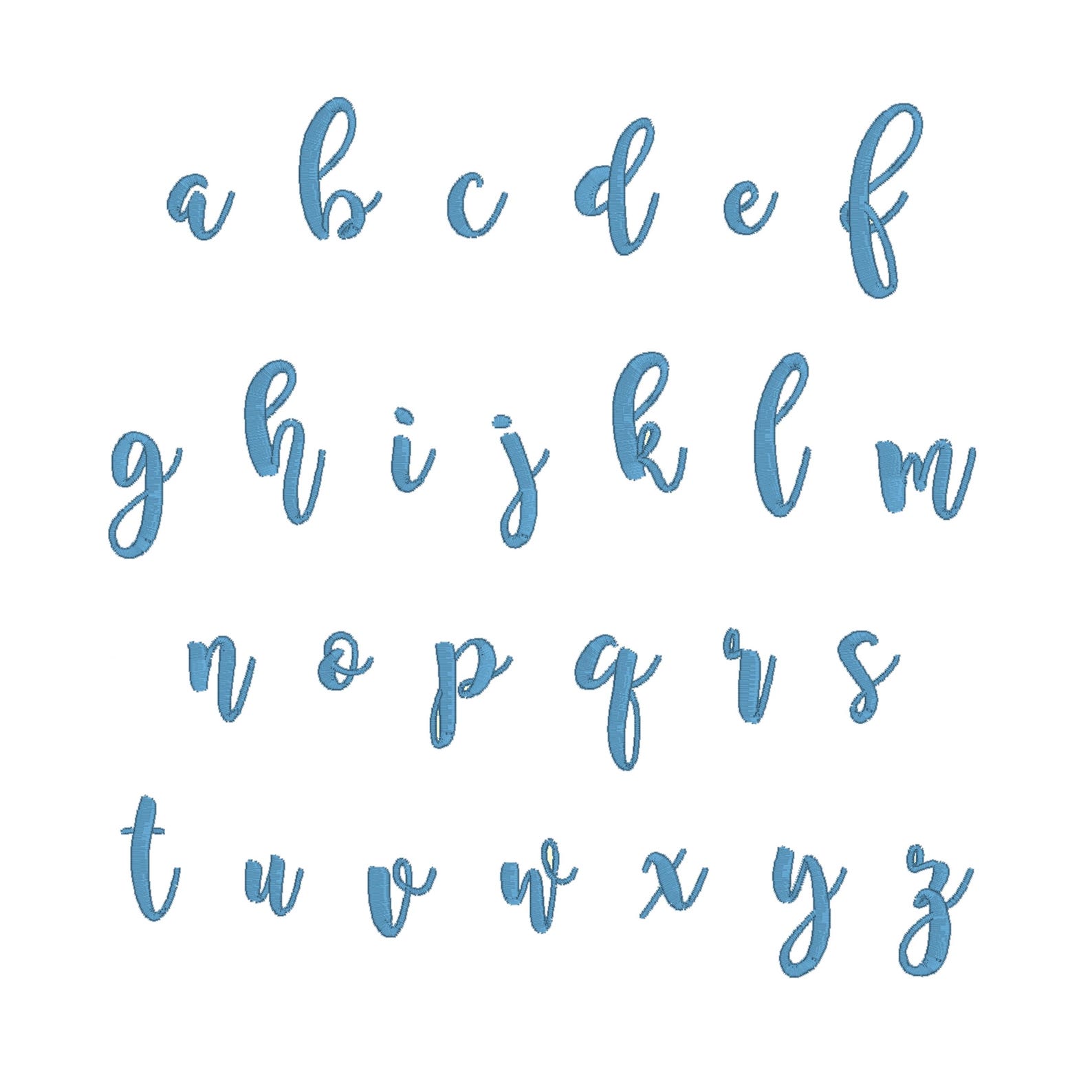 Magnolia Script Embroidery Font BX PES Dst EXP Jef VP3, Cursive ...