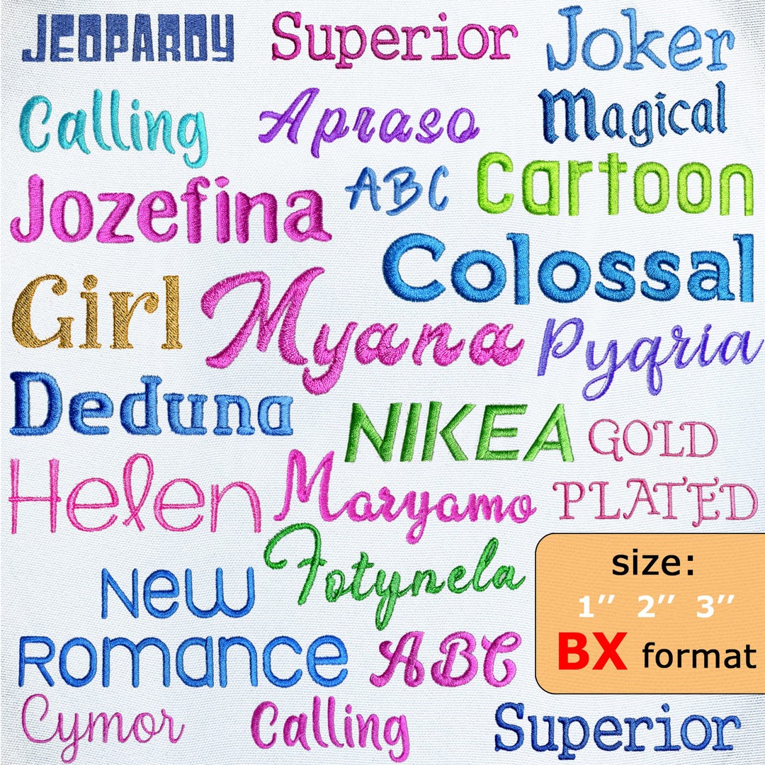 BX Embroidery Fonts Bundle, Embroidery Fonts, Embrilliance BX Fonts ...