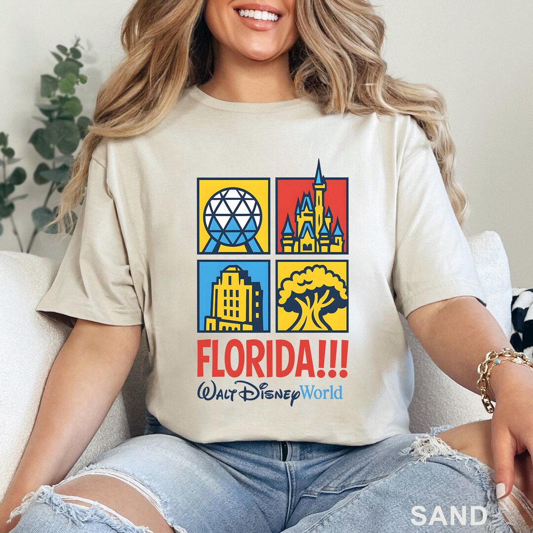 Vintage Walt Disney World Florida Shirt Four Disney Parks Florida Shirt ...