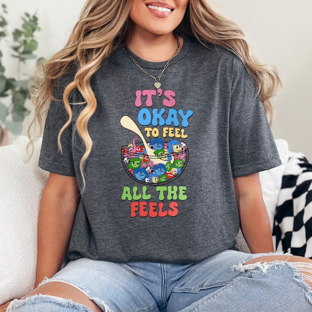 Pixar Inside Out It's Okay to Feel All the Feels Shirt Inside Out ...