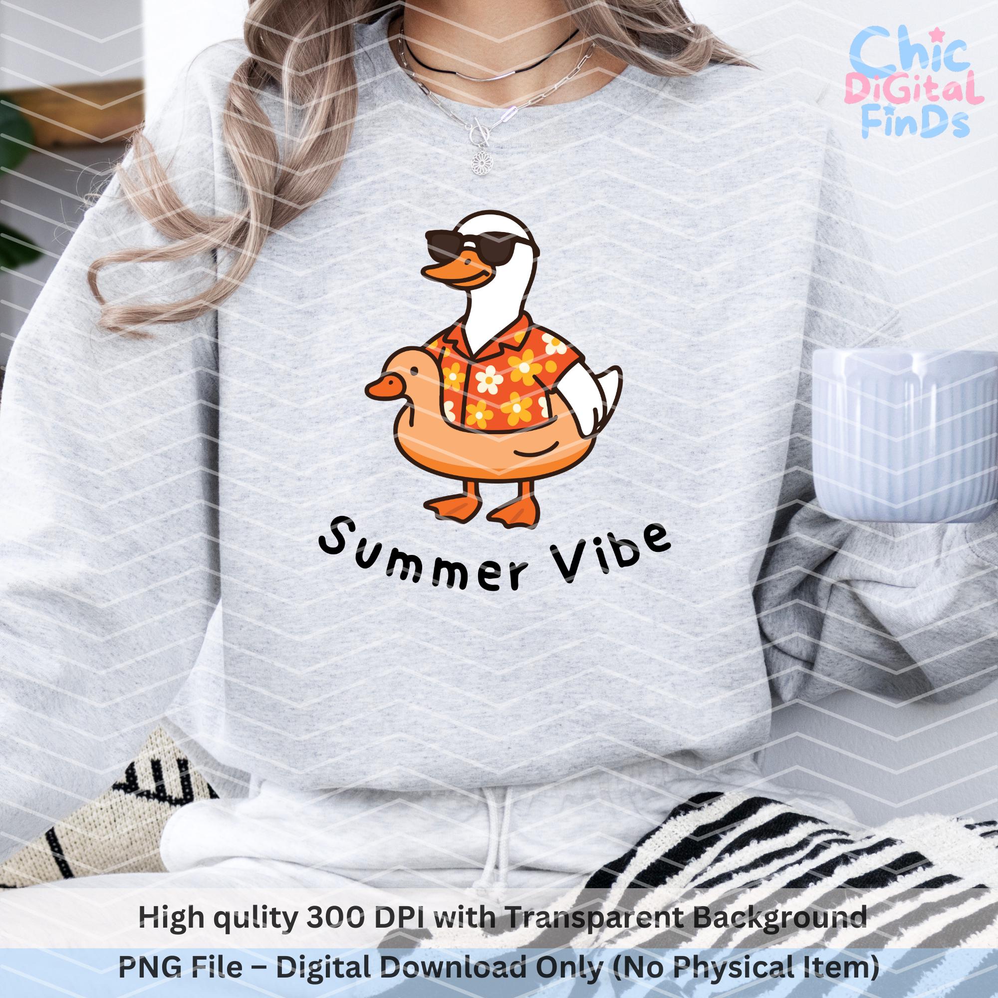 Summer Goose PNG | Funny Beach Duck Float Illustration | Hawaiian Shirt ...