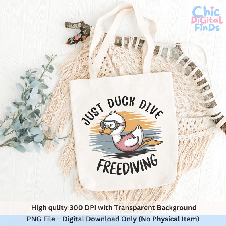Funny Duck PNG - Just Ducking Dive Freediving Clipart, Cute Diving Duck ...