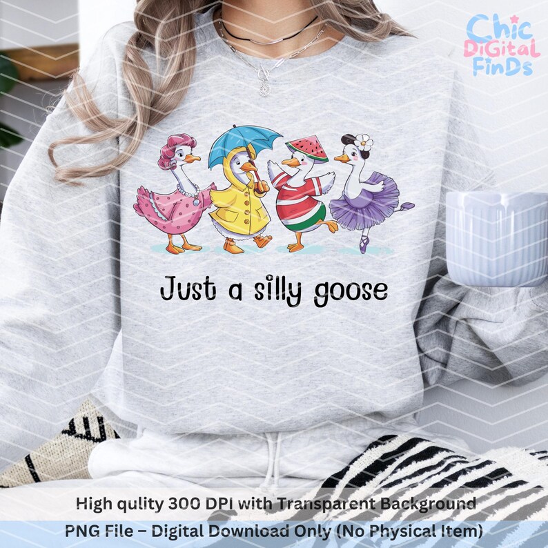 Just A Silly Goose PNG, Cute Retro Goose Family, Funny Goose Clip Art ...