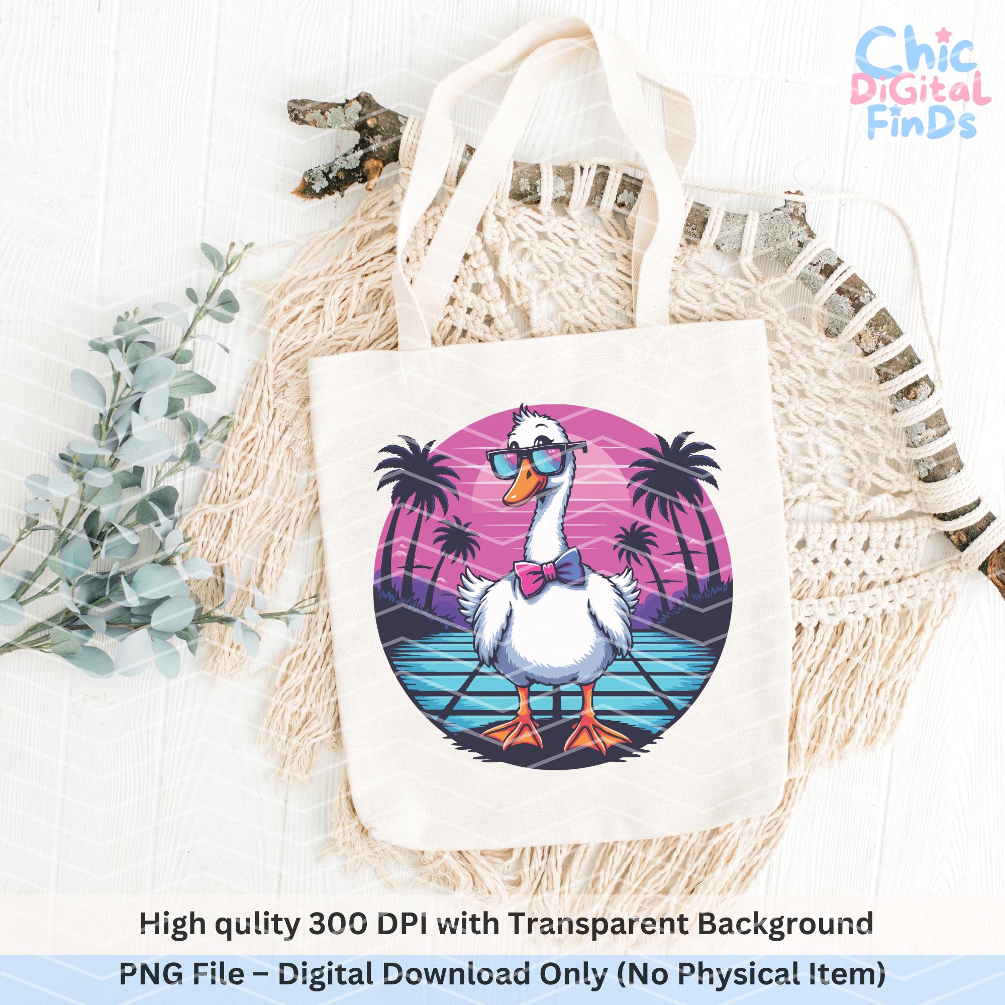Retro Goose PNG, Vaporwave Aesthetic Digital Download, 80s Neon Goose ...