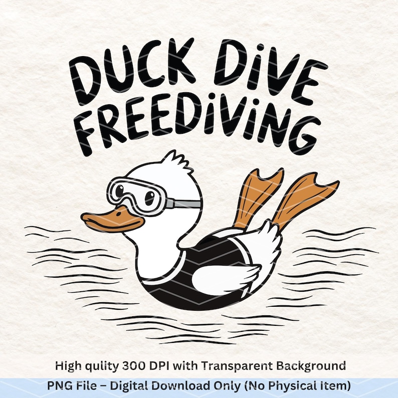 Funny Duck PNG - Duck Dive Freediving Clipart, Cute Diving Duck ...