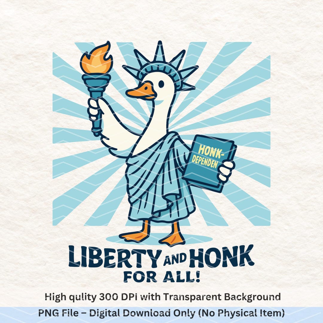 4th of July Goose PNG, Funny Statue of Liberty Goose Clipart, Patriotic ...