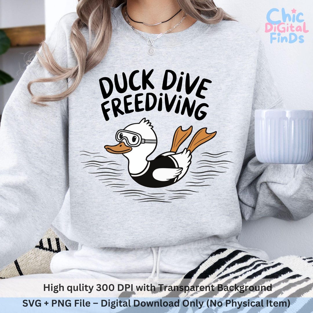 Funny Duck PNG SVG - Duck Dive Freediving Clipart, Cute Diving Duck ...