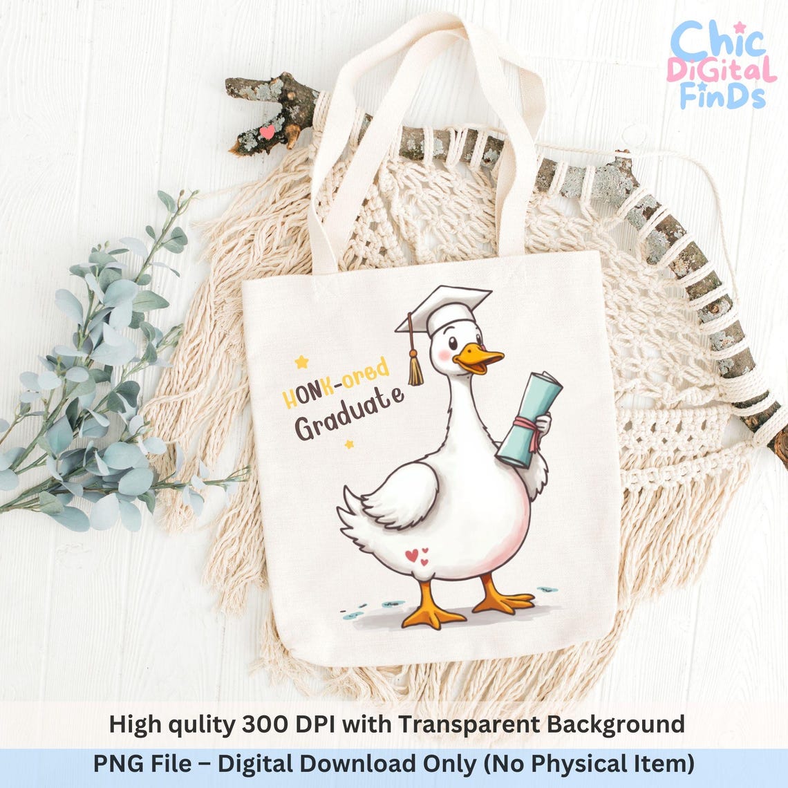 Funny Graduation PNG, Honk-ored Graduate Goose Clipart, Goose Digital ...