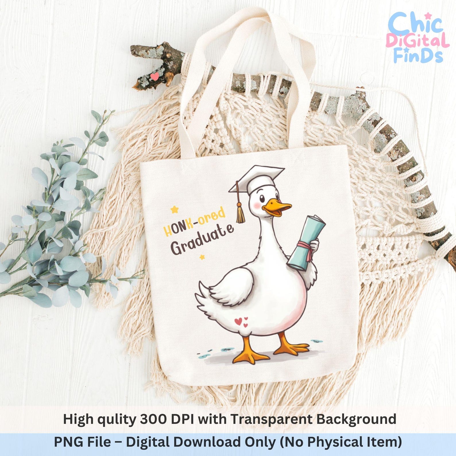 Funny Graduation PNG, Honk-ored Graduate Goose Clipart, Goose Digital ...