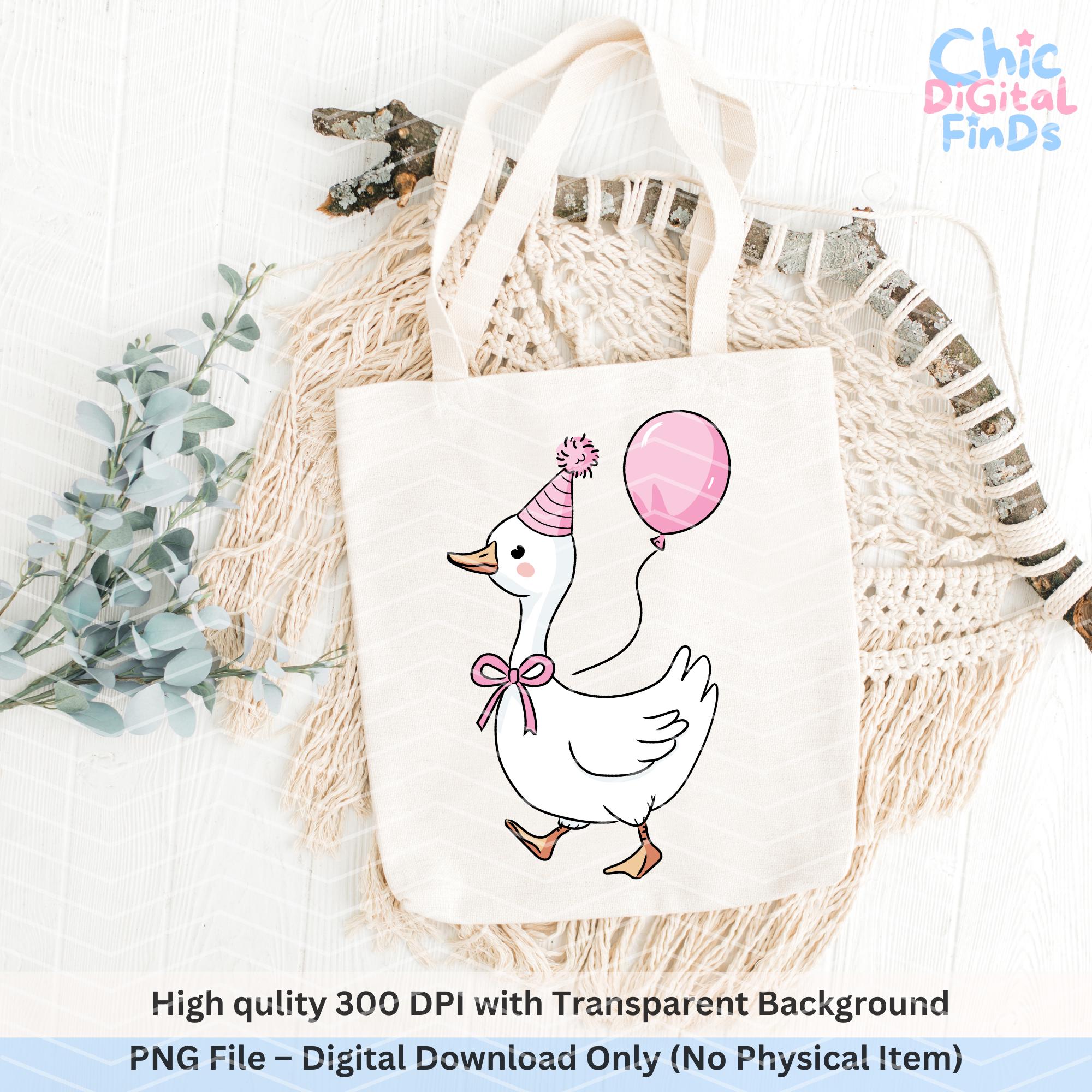 Cute Goose Pink Color PNG | Birthday Party Animal Clipart | High ...