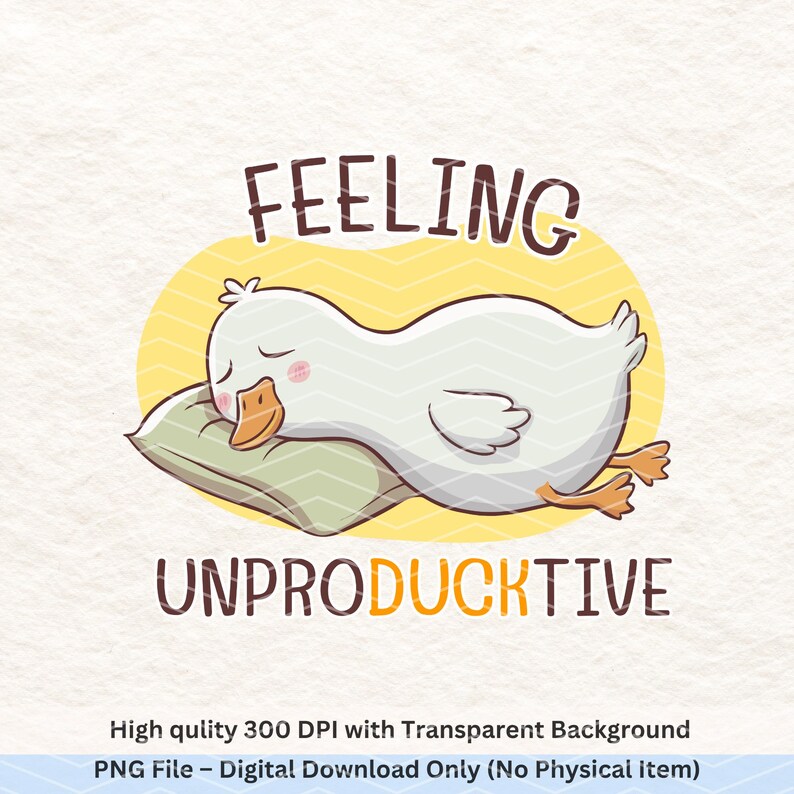 Funny Duck PNG, Lazy Duck Clipart, Feeling Unproductive PNG, Cute ...