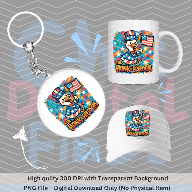 Patriotic Goose PNG 4th of July Clipart – Uncle Sam Honk of Freedom ...