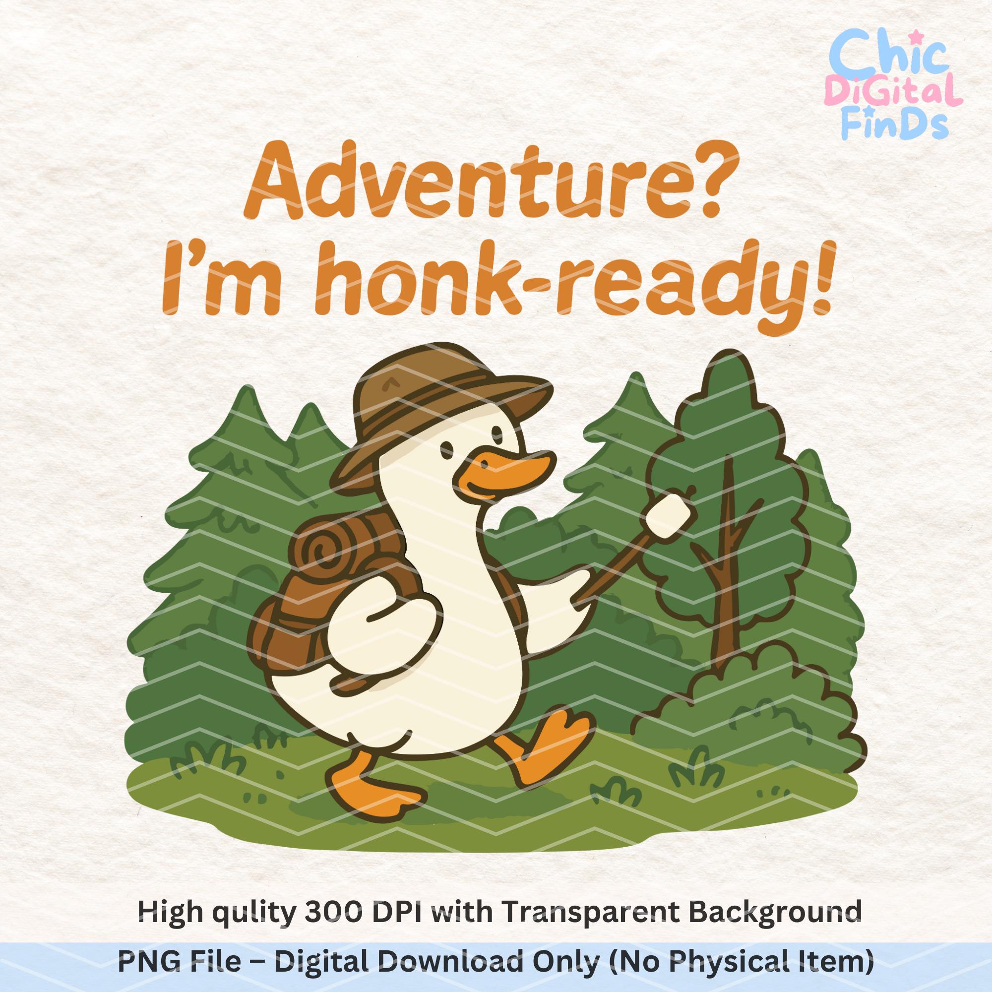 Goose Hiking Duck PNG, Adventure Goose Clipart, Camping Goose ...