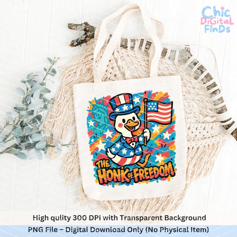 Patriotic Goose PNG 4th of July Clipart – Uncle Sam Honk of Freedom ...