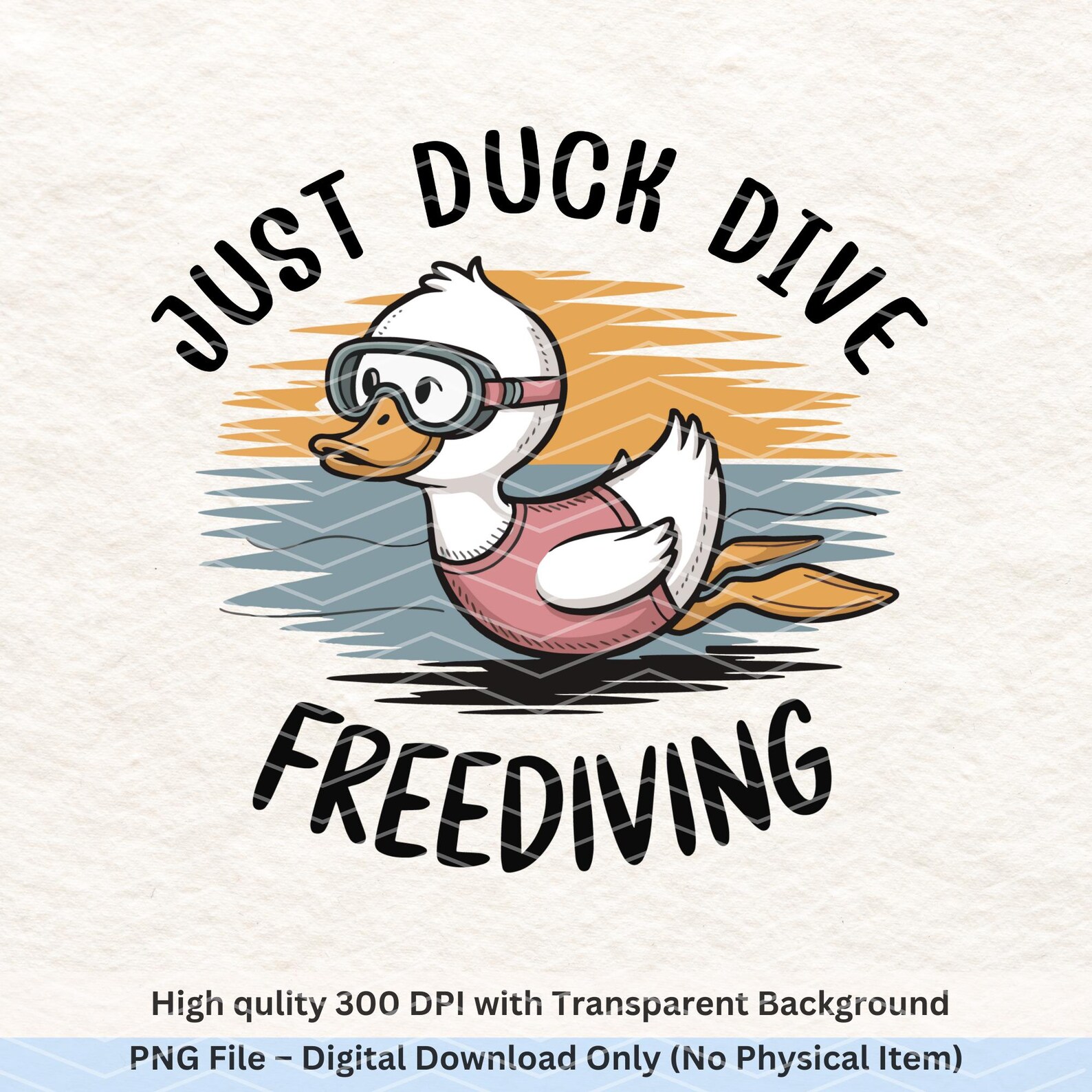 Funny Duck PNG - Just Ducking Dive Freediving Clipart, Cute Diving Duck ...