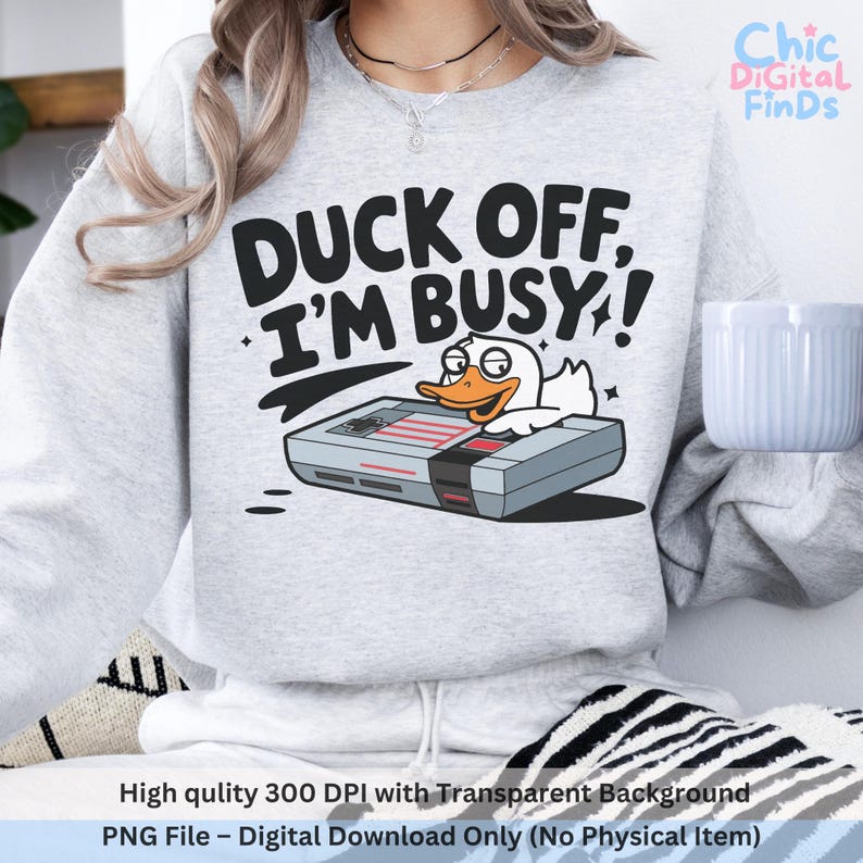Funny Duck Gaming PNG - Retro Gamer Clipart, Gamer, Sarcastic Duck Pun ...