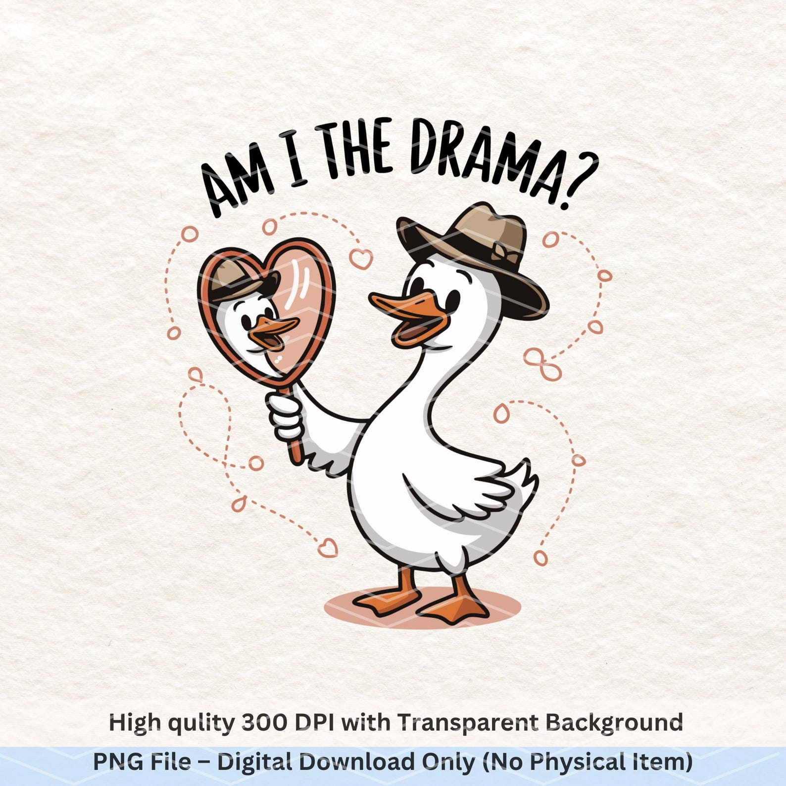 Funny Goose PNG - Am I the Drama? Meme Clipart, Cute Cartoon Goose ...