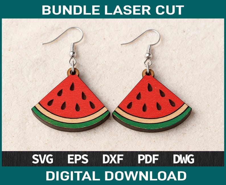 Summer Earrings SVG Bundle Laser Cut, Faux Leather Earrings Svg, Beach ...